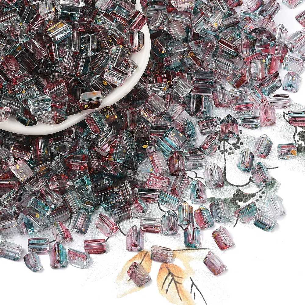 1pound Transparent Spray Painted Glass Seed Beads Triangle Colorful ...