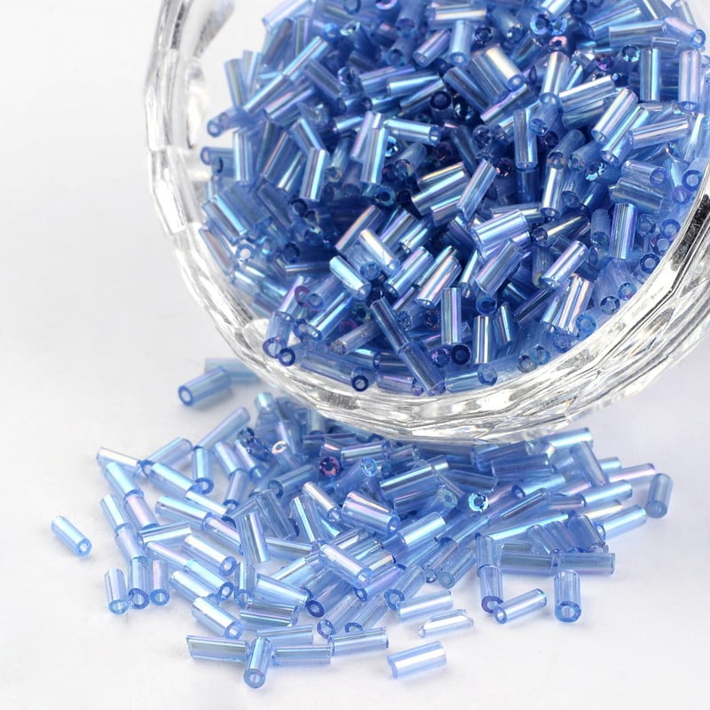 1pound Tube Transparent Colours Rainbow Glass Seed Beads Cornflower ...