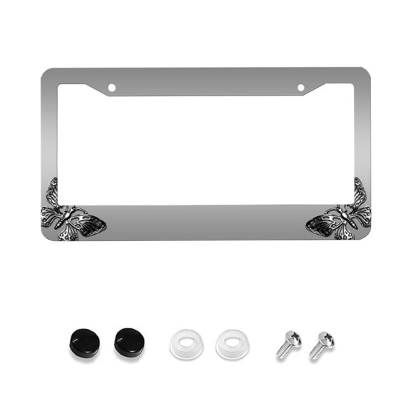 Unique Bargains License Plate Frame Metal Stainless Steel Front Rear ...