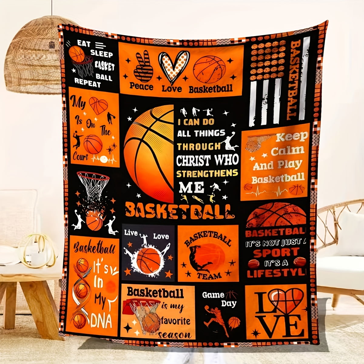 1pv Basketball Blanket For Boys And Girls, Basketball Gift, Suitable ...