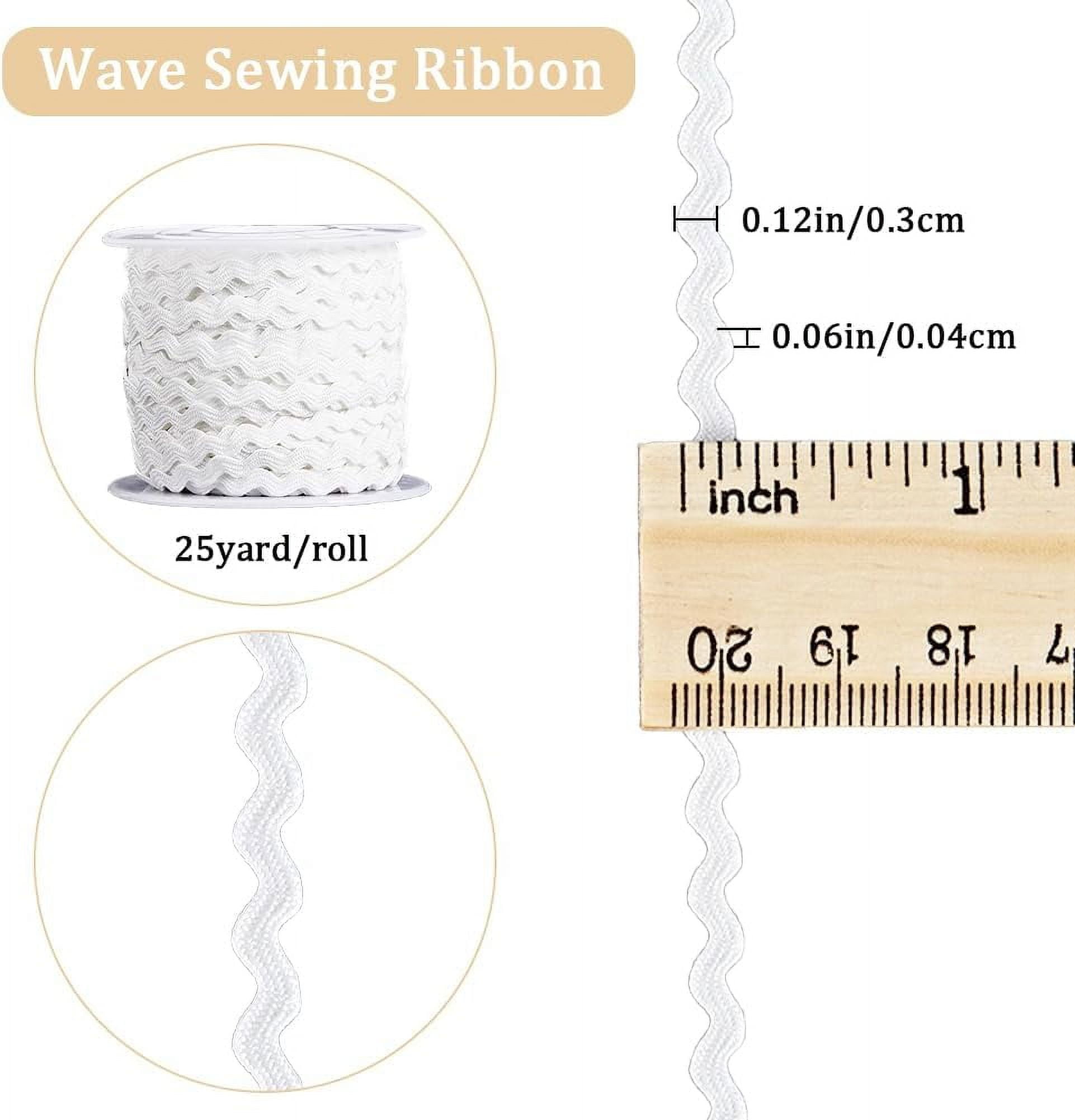 1roll 1 Roll 25 Yards White RIC Rac Trim Ribbon Rick Rack 0.12 inch/3mm ...