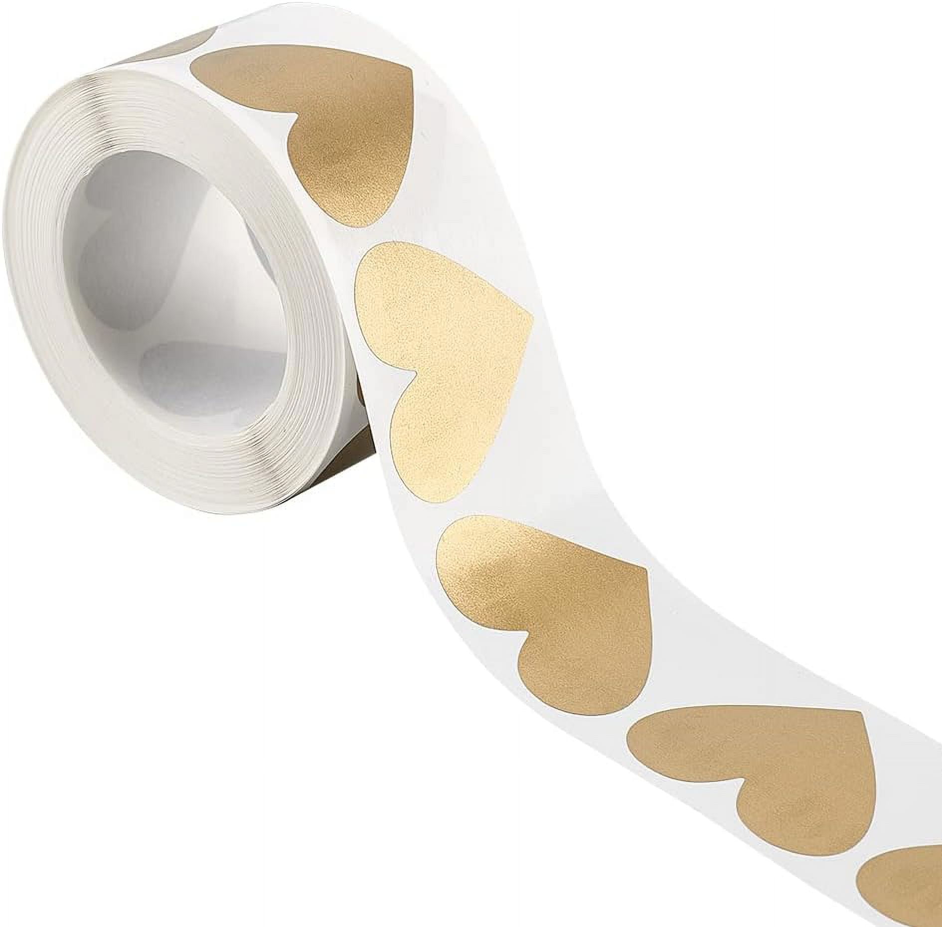 1roll 1 Roll 300 pcs Heart Scratch Off Stickers Labels 3.5mm Golden ...