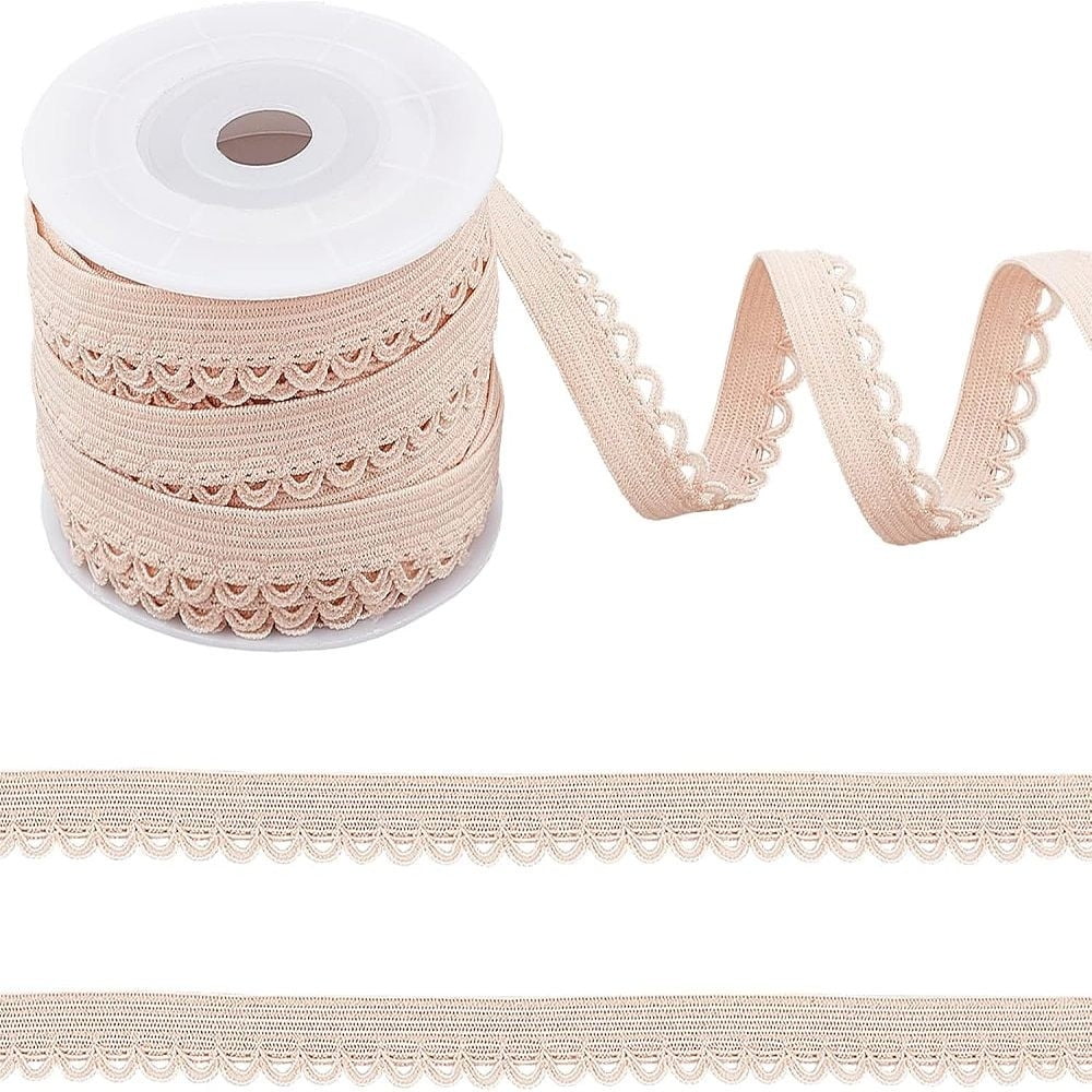 1roll 10.94 Yards Edge Lingerie Elastic Stretch 12mm Flat with Laciness ...