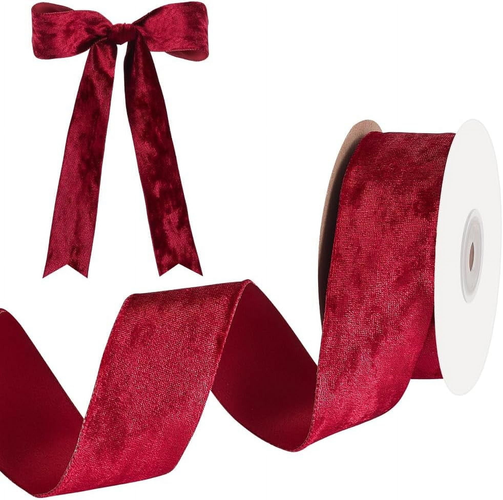 1roll 10 Yards Single Face Velvet Ribbon for Party Decoration Bowknot ...