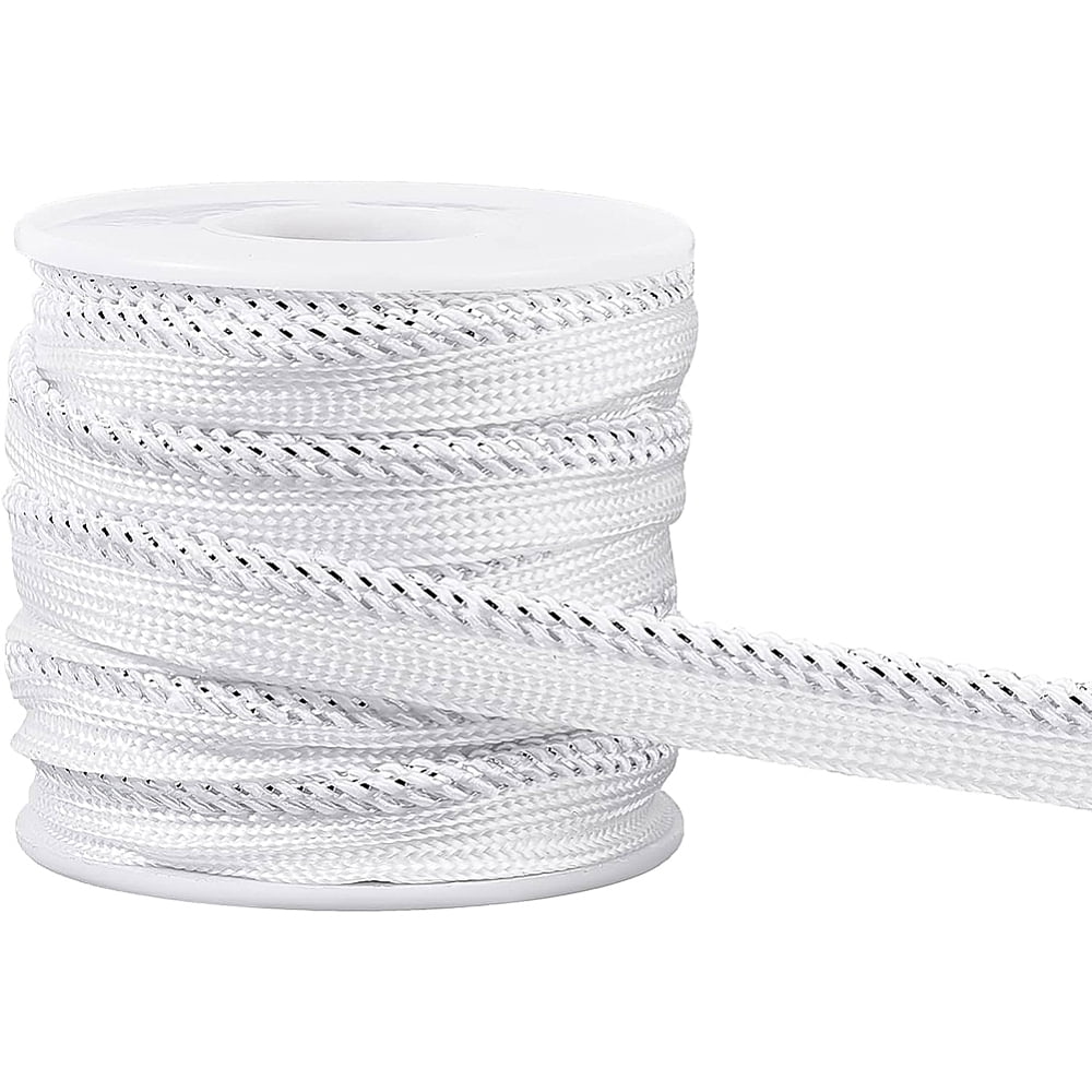 1roll 10 yard/9m Metalic Silver Cord-Edge Piping Trim (10mm) Silver ...