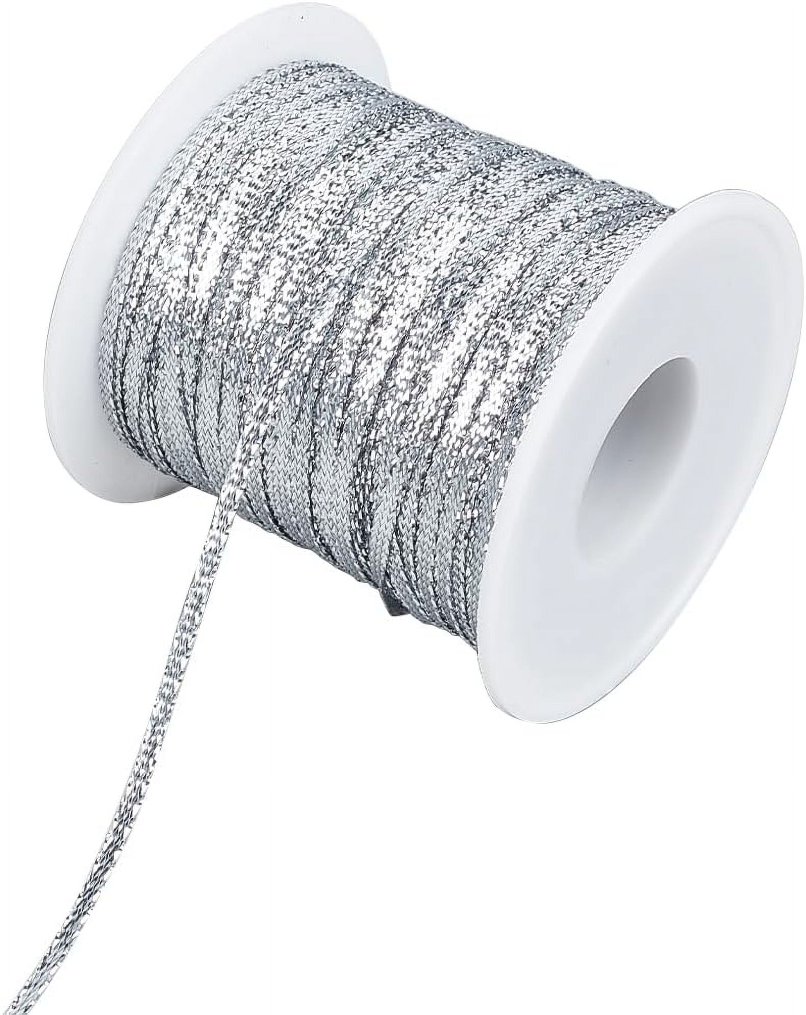 1roll 100M Nylon Ribbon Clothes Accessories Flat Silver 1/8 inch(3mm ...