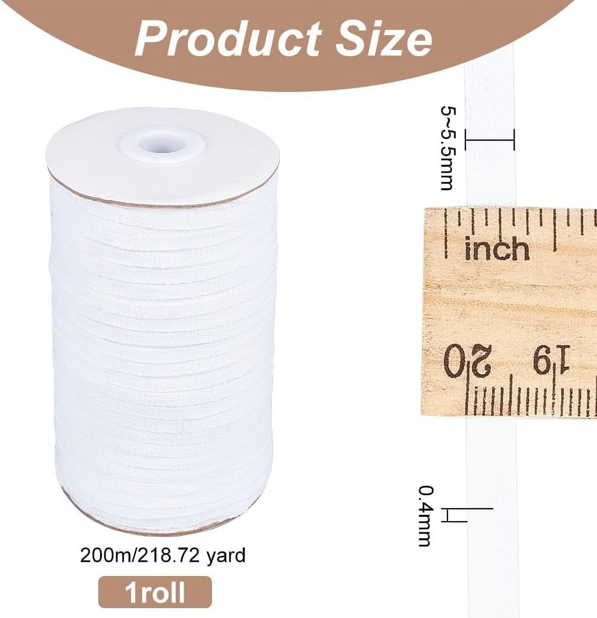 1roll 218.7 Yards White Twill Tape 5~5.5mm Wide Flat Linen Ribbon ...