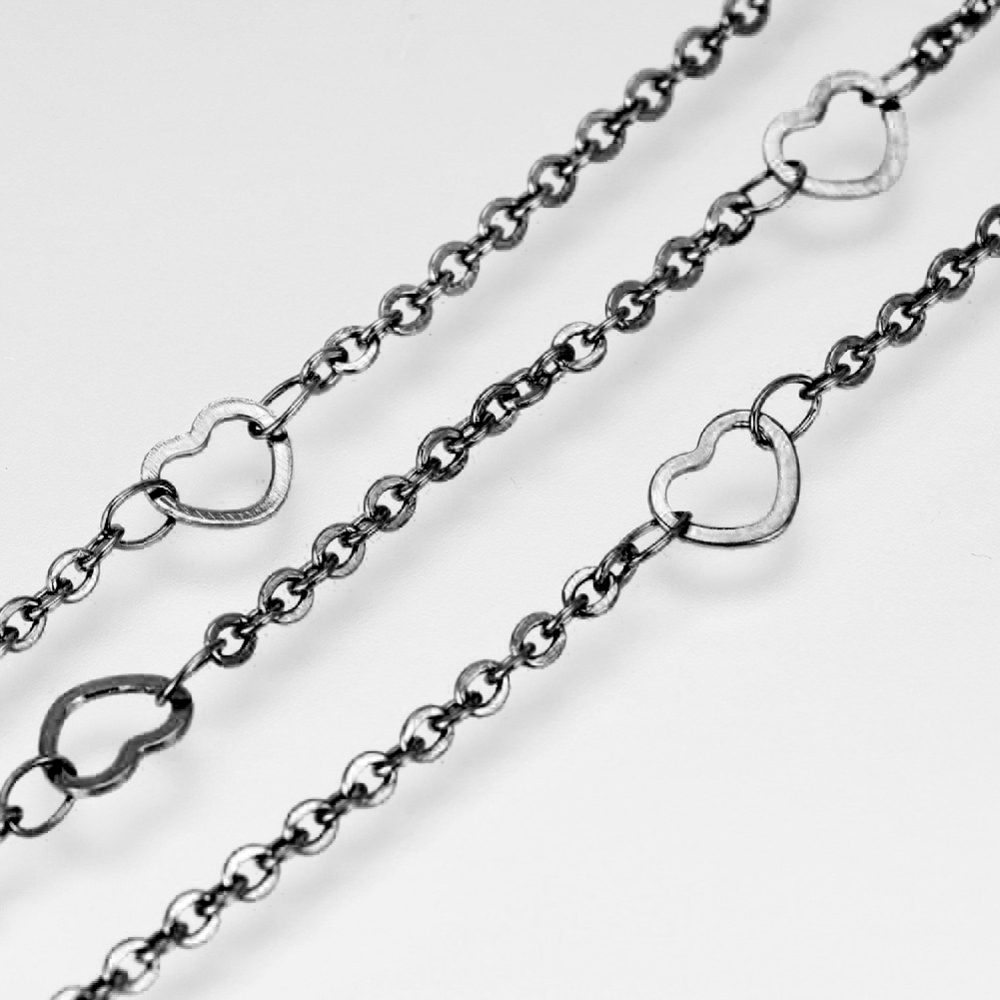 1roll 304 Stainless Steel Cable Chains with Heart Link Soldered with ...
