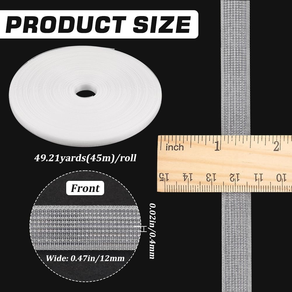 1roll 45M Polyester & Plastic Boning Horsehair Braid Crinoline for Sewing Wedding Dress Dance ...