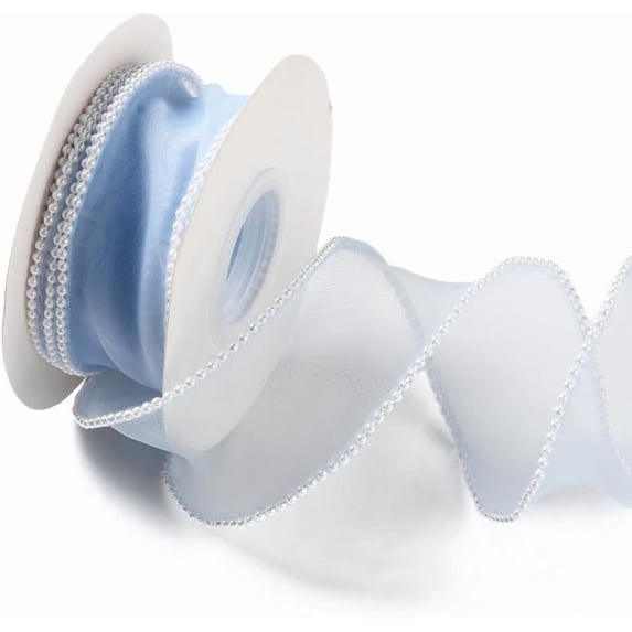 1roll 5 Yards Pearl Edged Mesh Ribbon for Bowknot Making Gift Wrapping ...