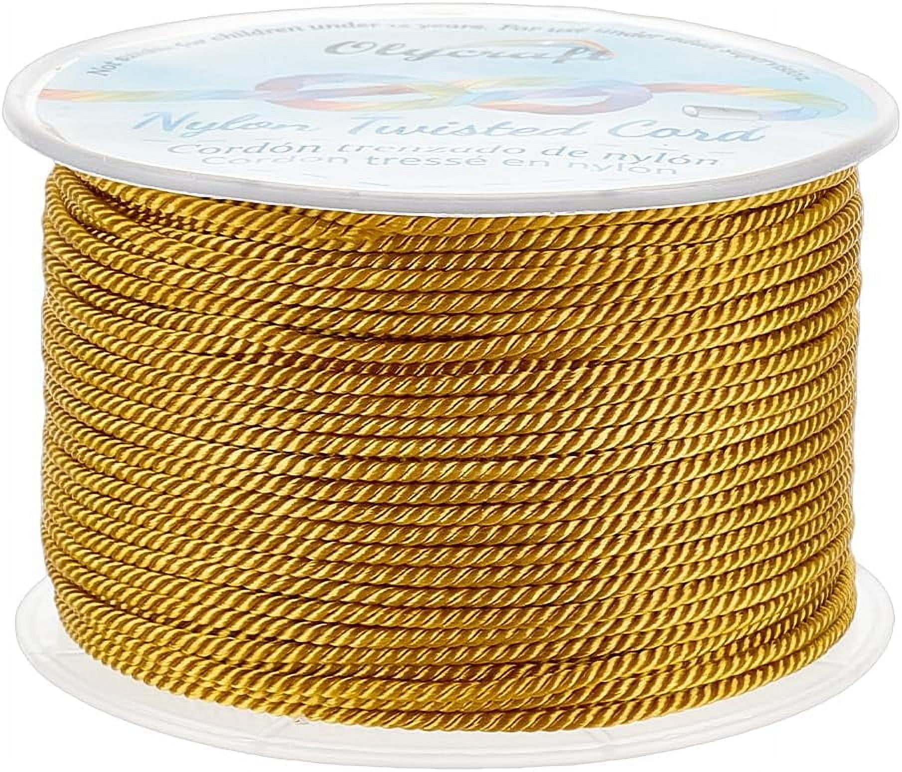 1roll 50M 2mm twisted Satin Nylon Cord 3-Ply Goldenrod twisted Cord ...
