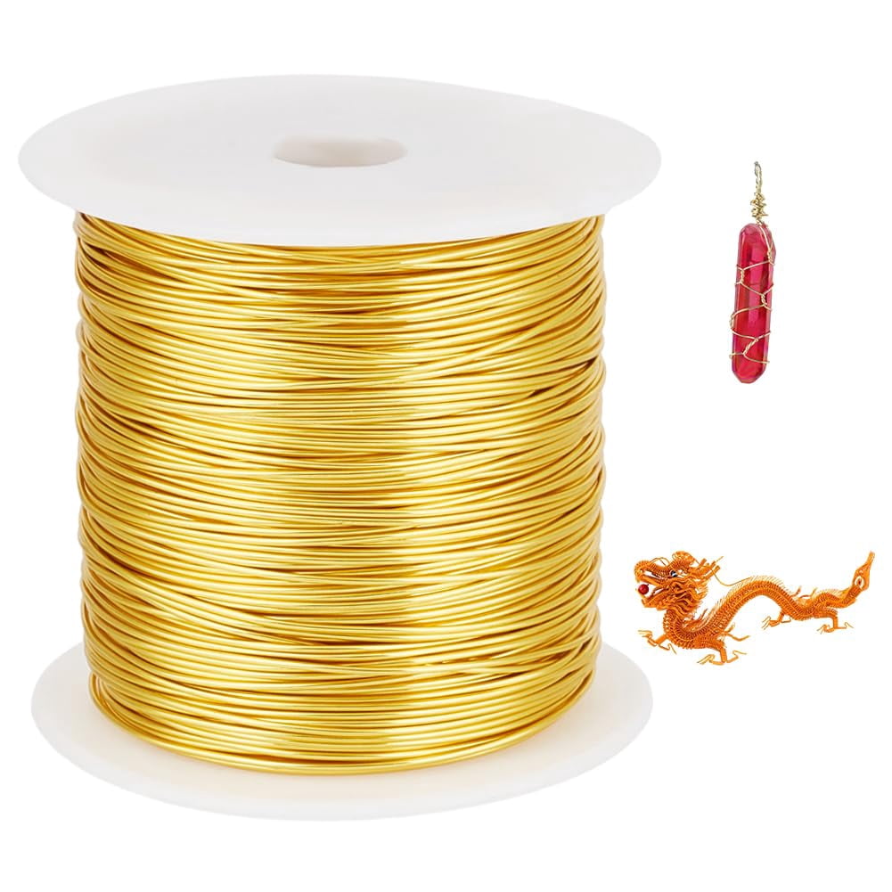 1roll 55M Brass Wire Long-Lasting Round golden 0.8mm 20 Gauge about 180 ...