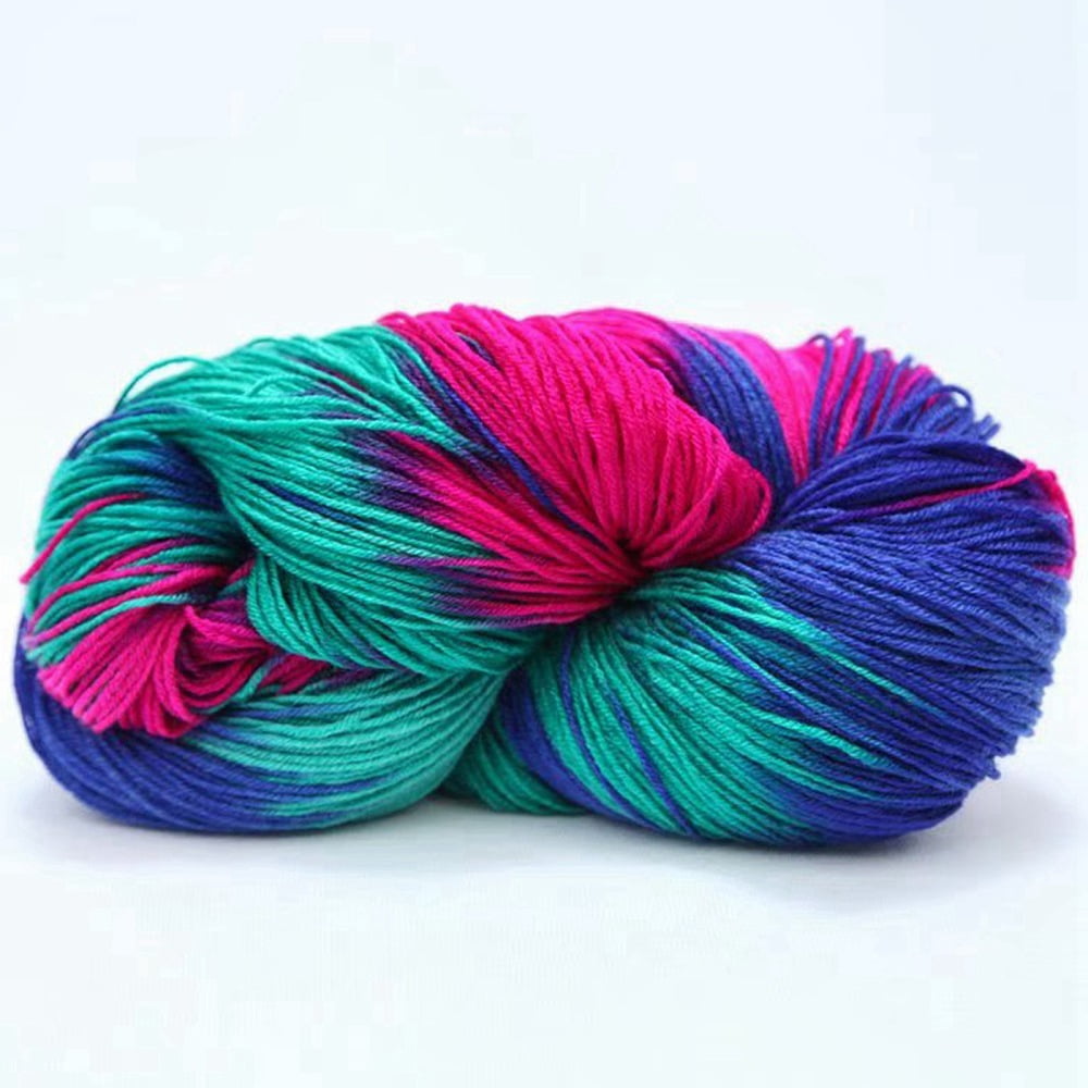 1roll Acrylic Fiber Yarn Gradient Color Yarn Colorful 2-3mm 50g/roll ...