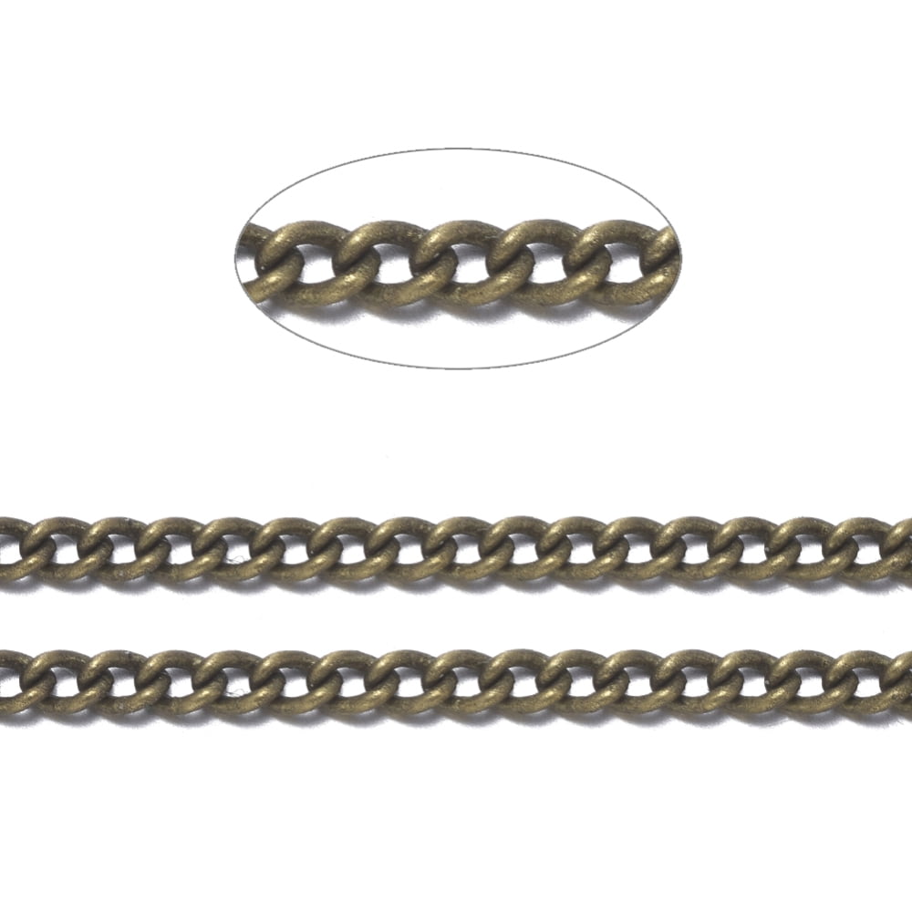 1roll Brass Curb Chains Twisted Chains Soldered with Spool Nickel Free ...
