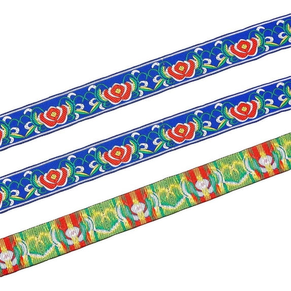 1roll Ethnic Style Polyester Ribbon Jacquard Ribbon Tyrolean Ribbon ...