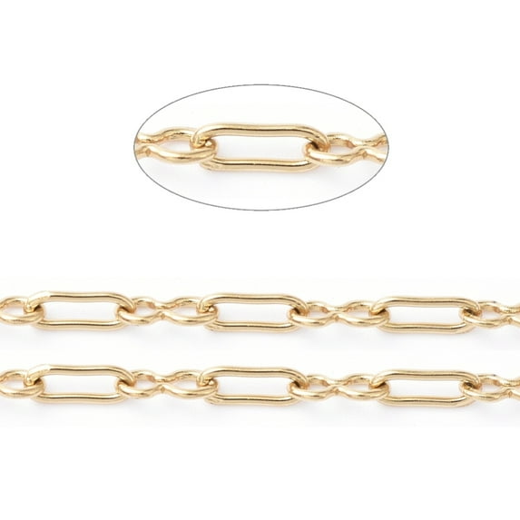 1roll Ion Plating(IP) 304 Stainless Steel Link Chains Paperclip Chains ...