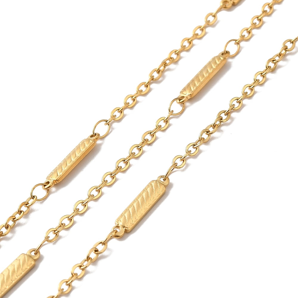 1roll Ion Plating(IP) 304 Stainless Steel Rectangle Link Chains with ...