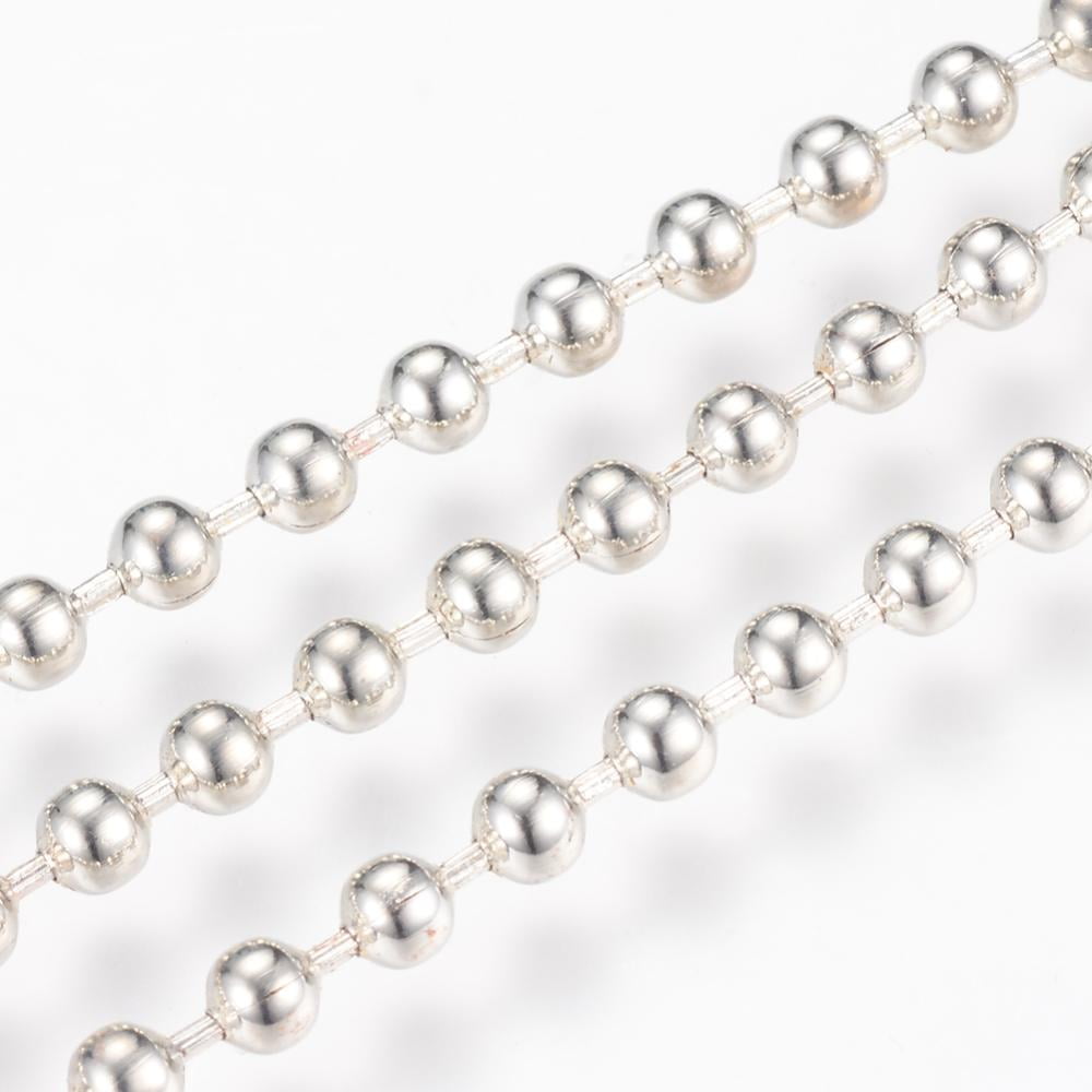1roll Iron Ball Chains Beads Chain Soldered with Spool Nickel Free ...