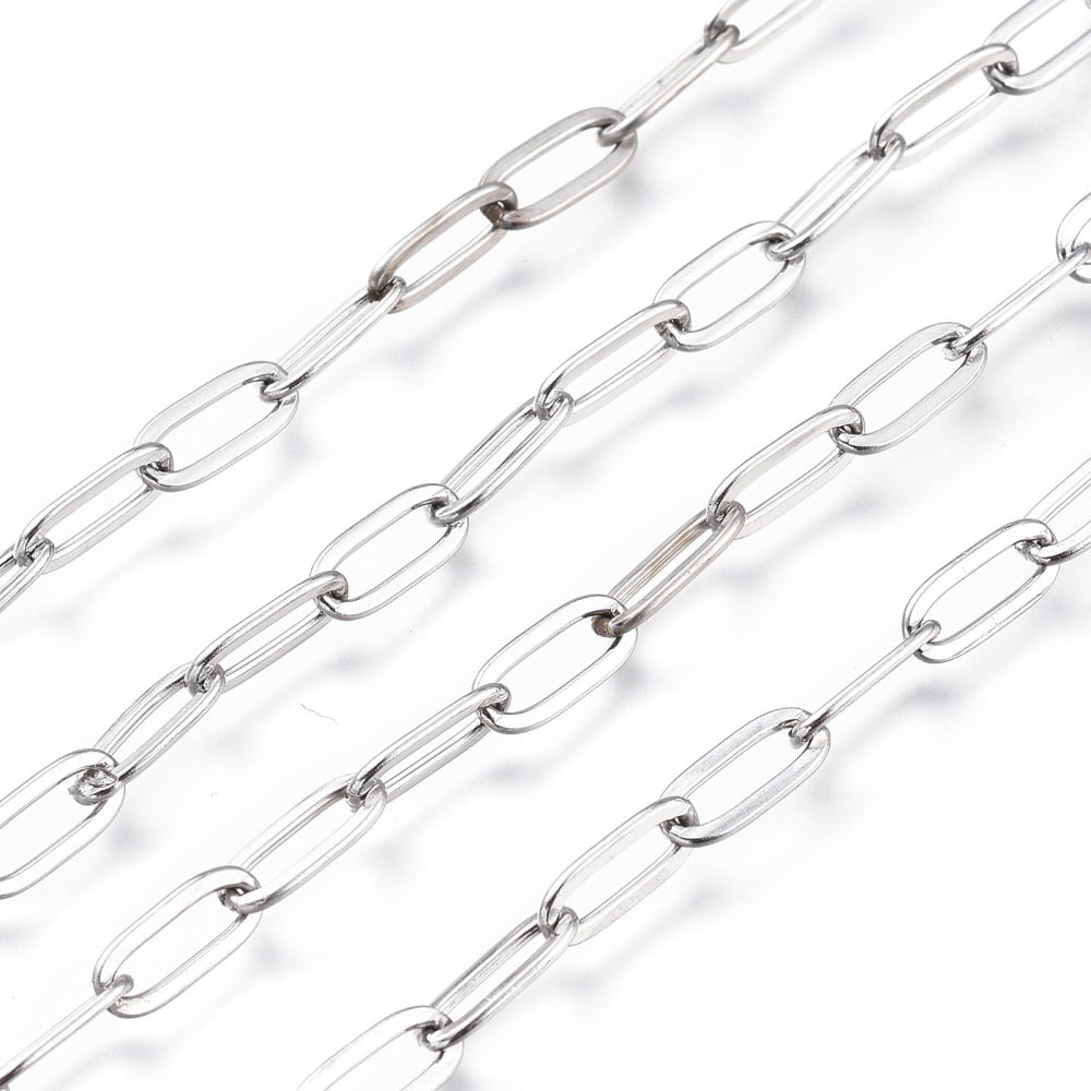 1roll Resistant 304 Stainless Steel Cable Chains Paperclip Chains ...