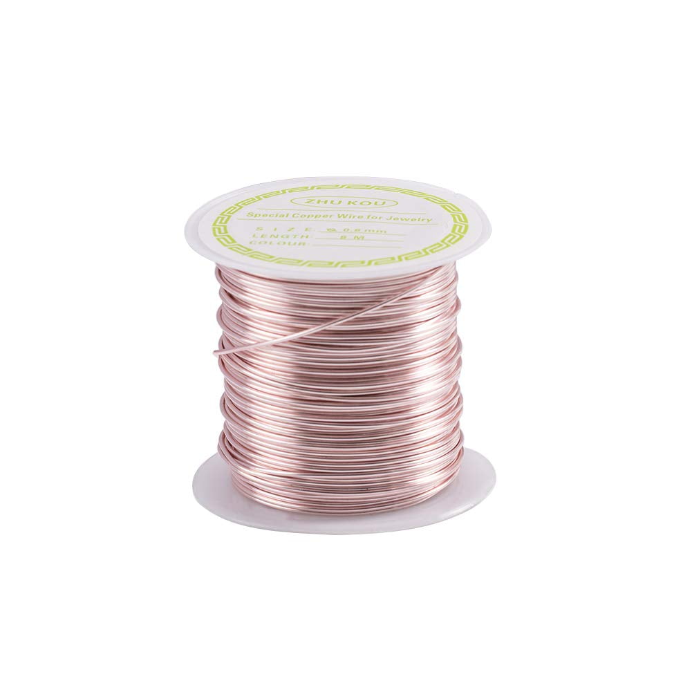 1roll Round Copper Craft Wire Copper Beading Wire Long-Lasting Pink 20 ...