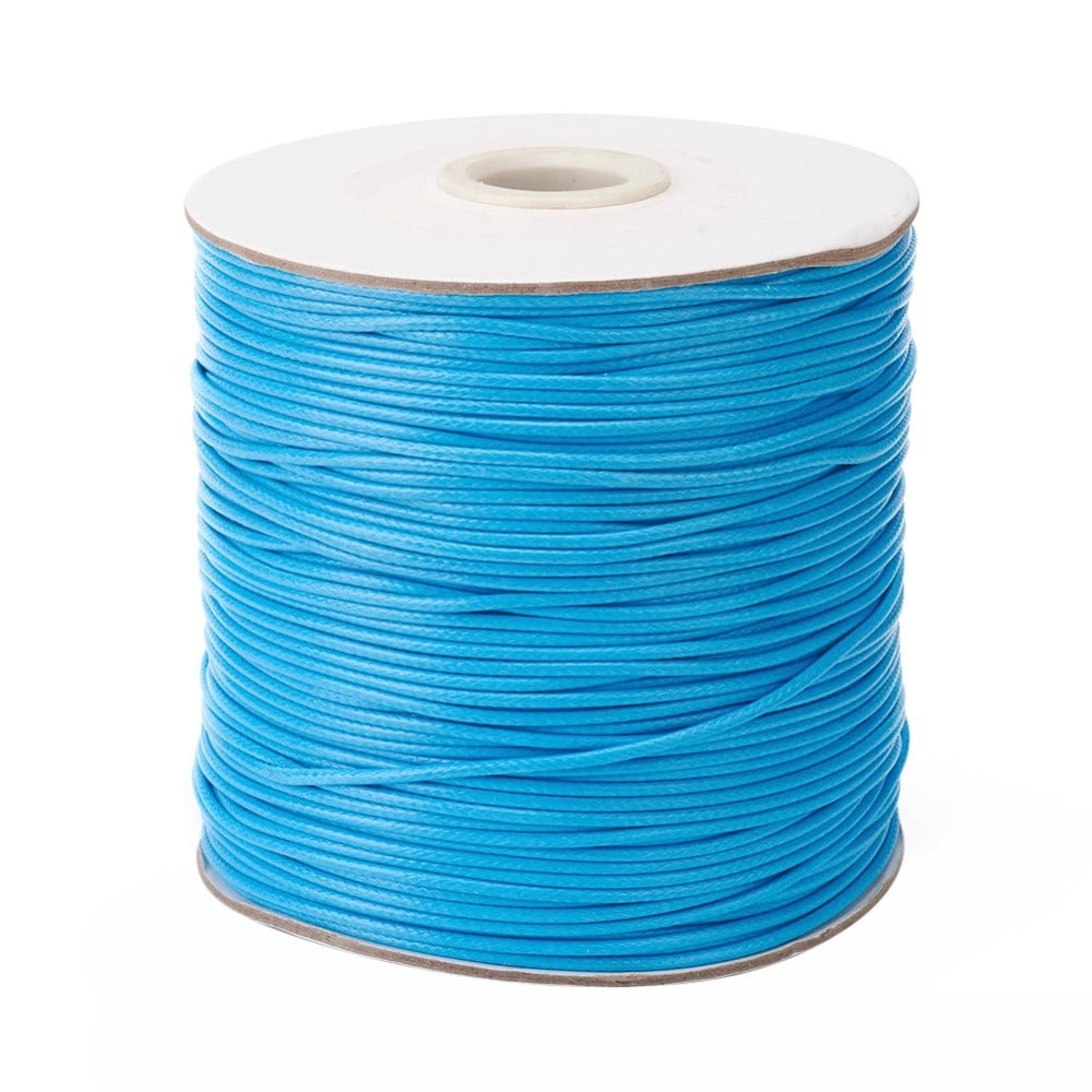 1roll Waxed Polyester Cord Bead Cord Deep Sky Blue 1.5mm about 169.51 ...