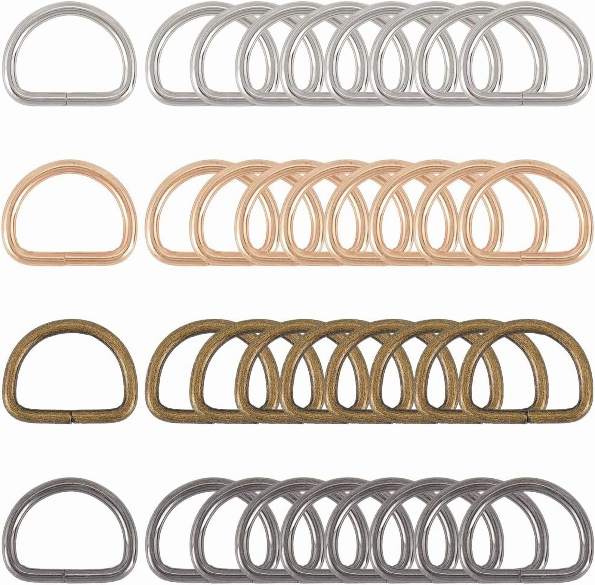 1set 1 Box 0.75 Inch 40Pcs 4 Colors Metal Webbing Buckle D Ring Set ...