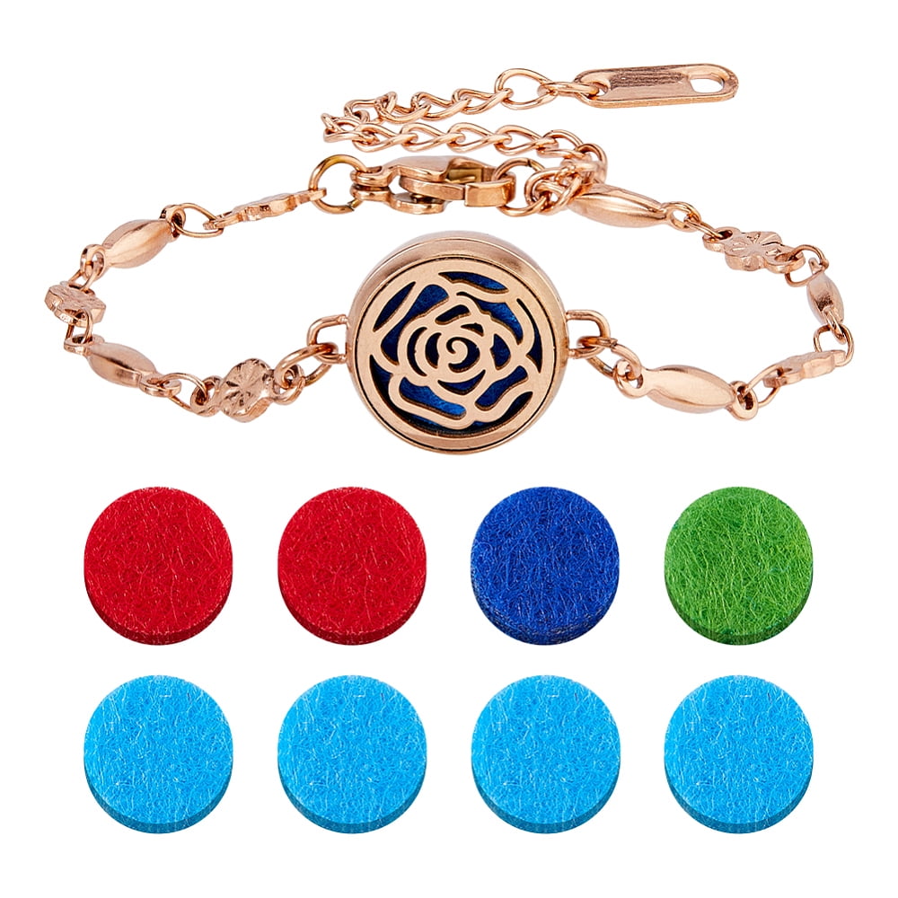1set 1 Colors Stainless Steel Oval Link Bracelets Essential Oil ...