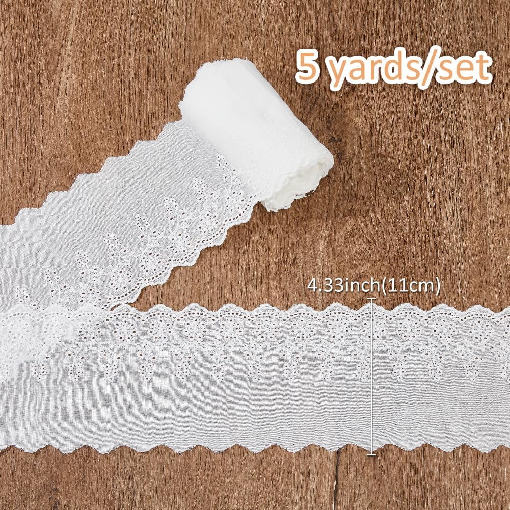 1set 1 Roll Eyelet Lace Trim White Sewing Trims Bowknot White Lace ...