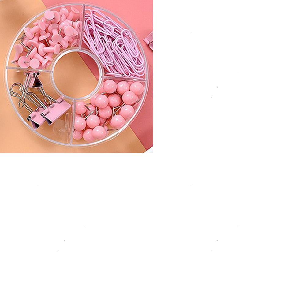 1set 1 box Plastic Push Pins & Paper Clips & Thumb Tacks Assorted Kits ...
