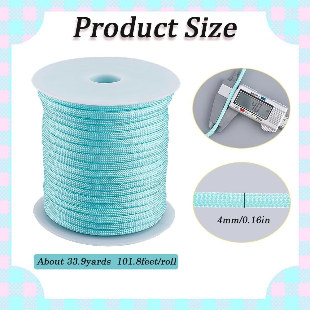 1set 1 bundle Nylon Thread Climbing Rope Rope with Plastic Empty Spools Aquamarine 4mm about 33. ...