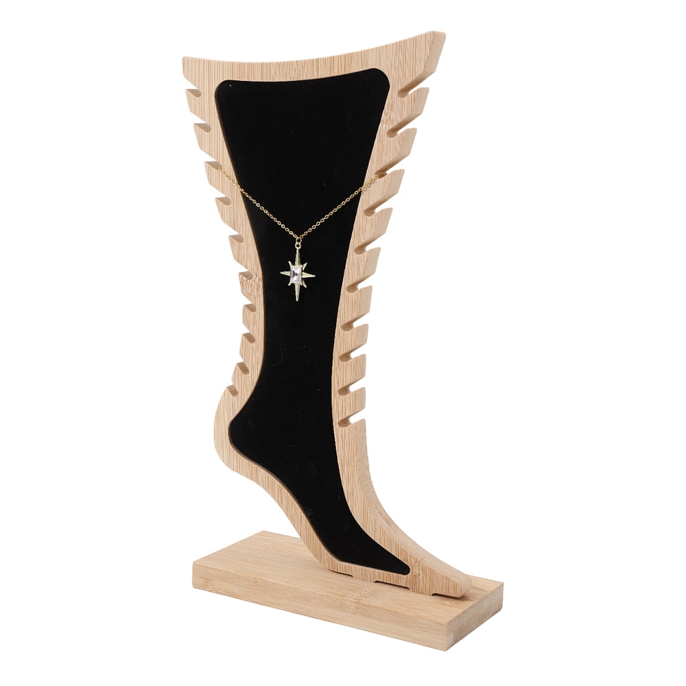 1set 1 set Foot Anklet Display Stands Wooden Holder Foot Display ...