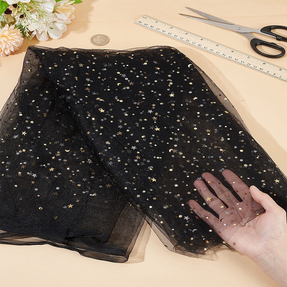 1set 1 yard Star & Moon Pattern Nylon Mesh Fabrics for Costume ...