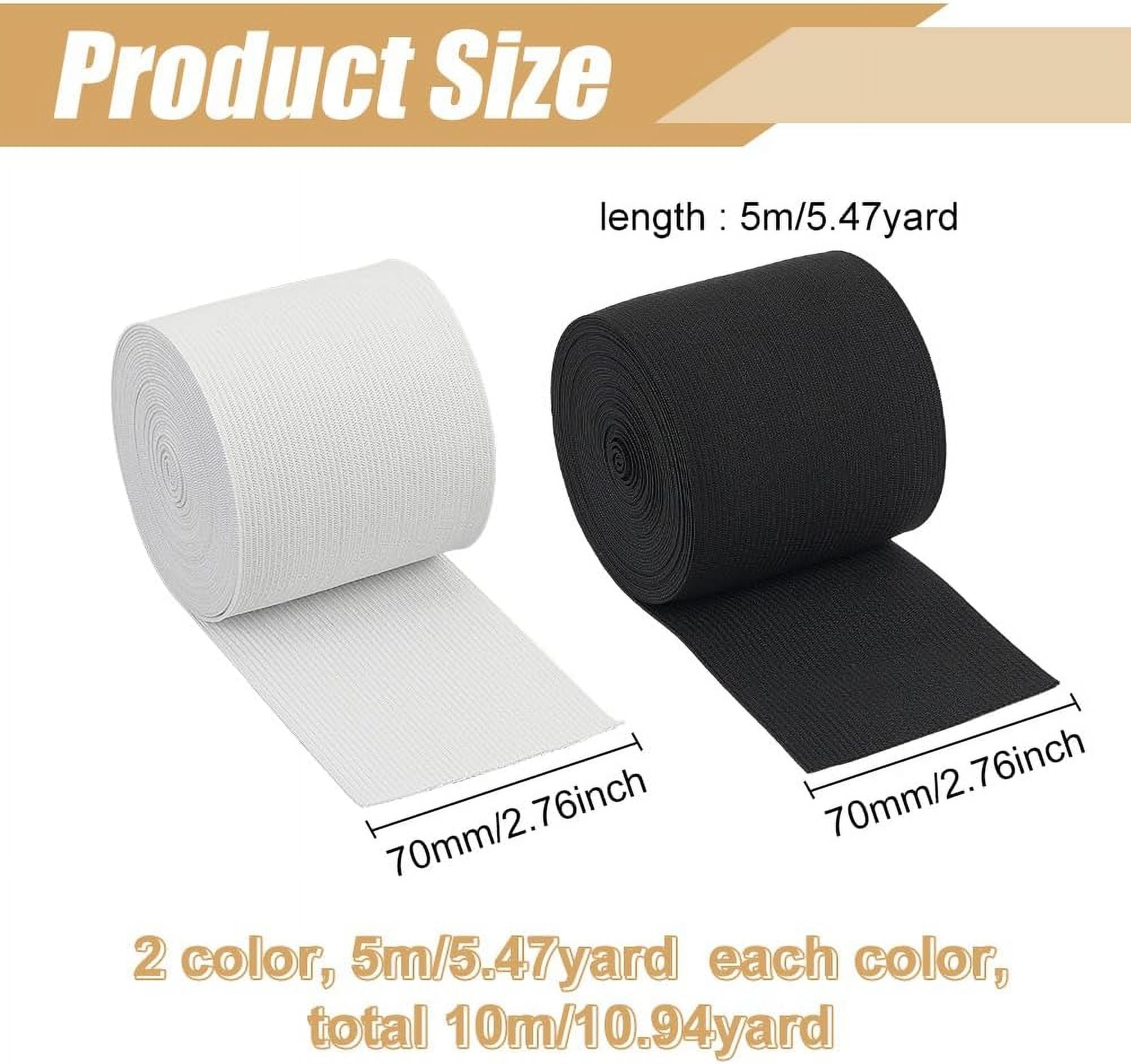 1set 10 Meters/11 Yards 70mm Wide Heavy Stretch Elastic Band High ...