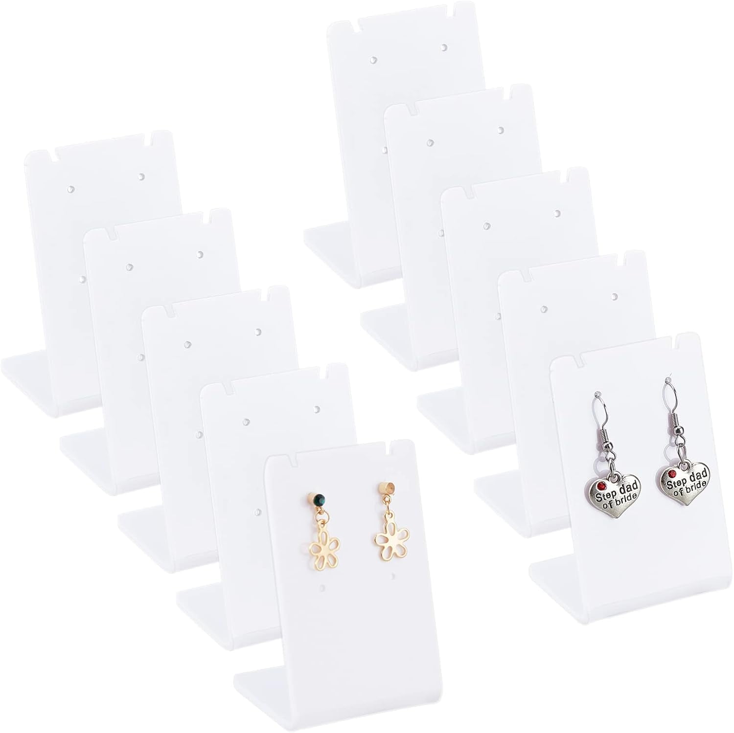 1set 10 Packs Earring Holder Mini Ear Stud Display Racks 60 Holes ...