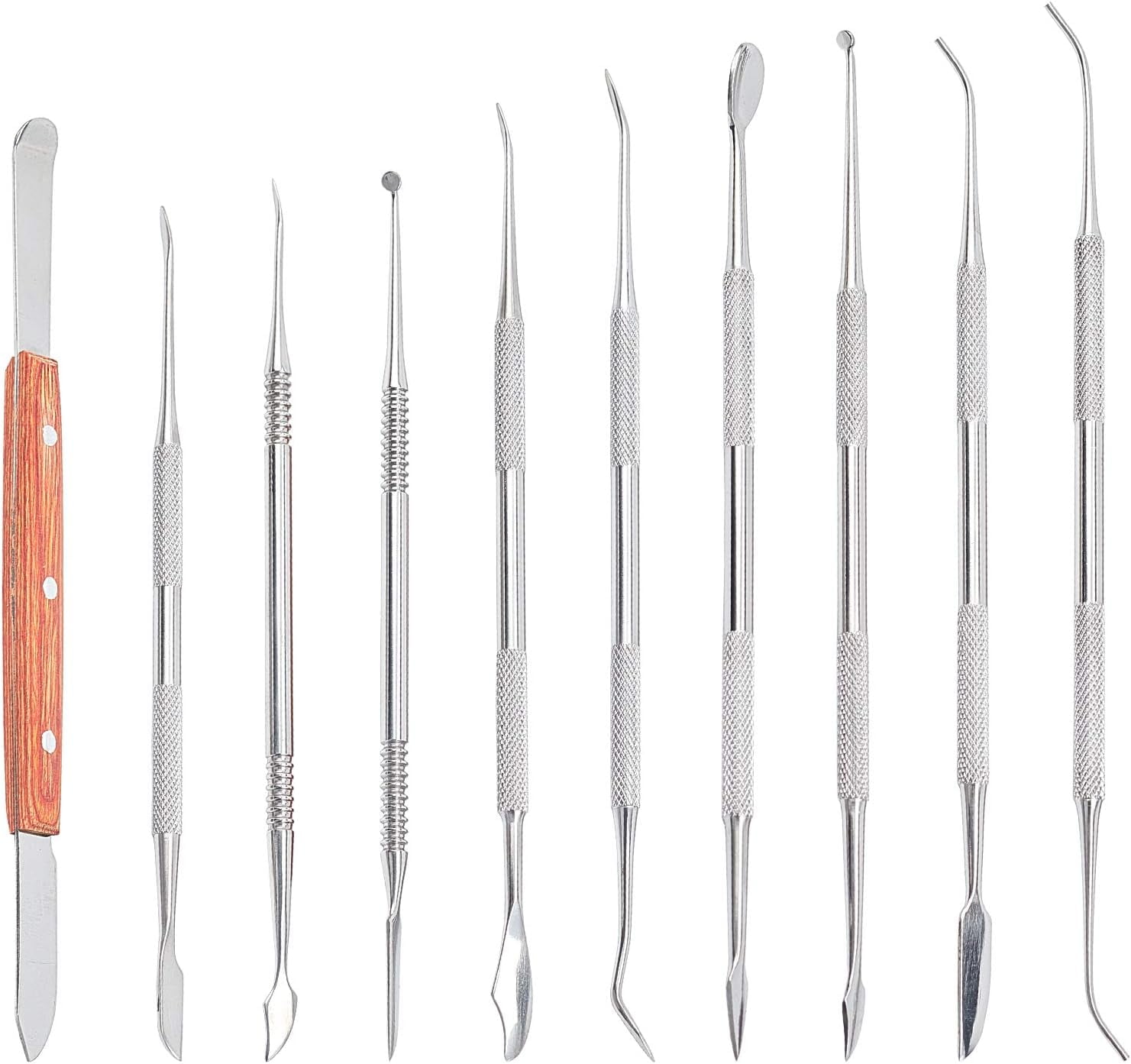 1set 10 Pcs Wax Clay Carvers Tools Double Ended Stainless Steel Caving ...