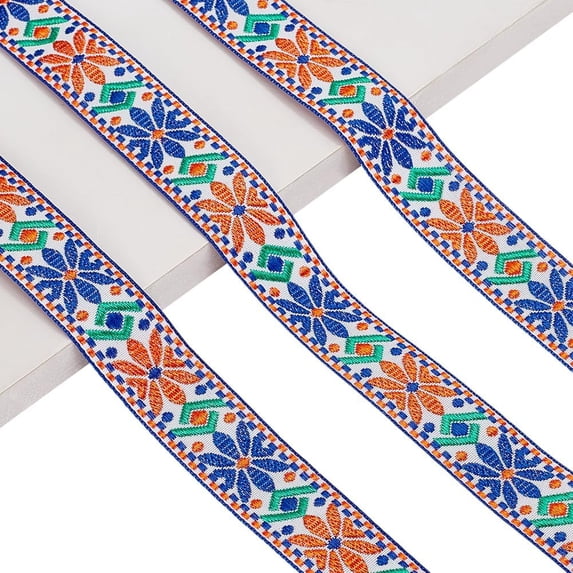 1set 10 Yards Ethnic Style Polyester Jacquard Flower Ribbon for Garment ...