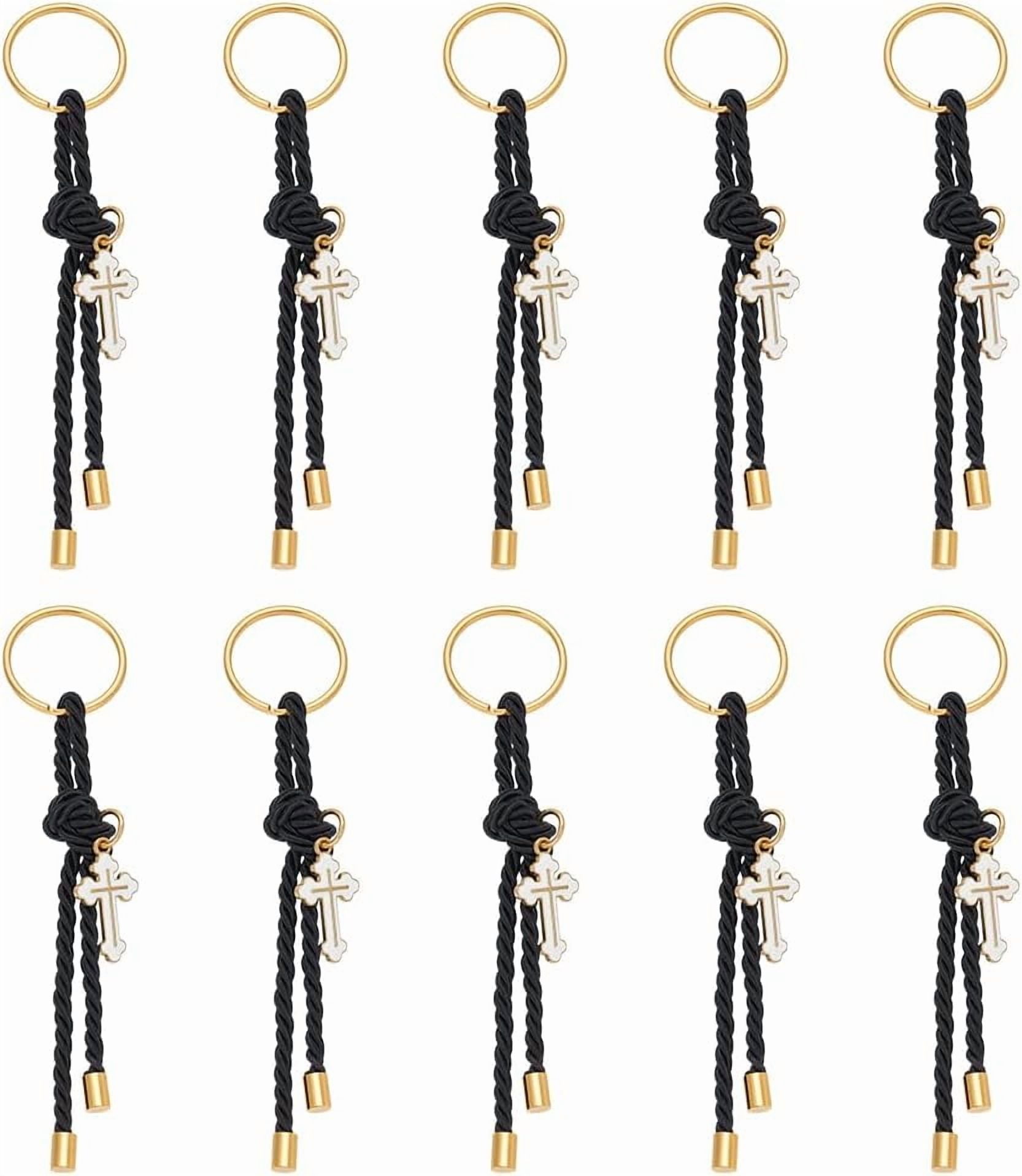 1set 10 pcs Polyester Cord Keychain Key Accessory Gold DIY - Walmart.com