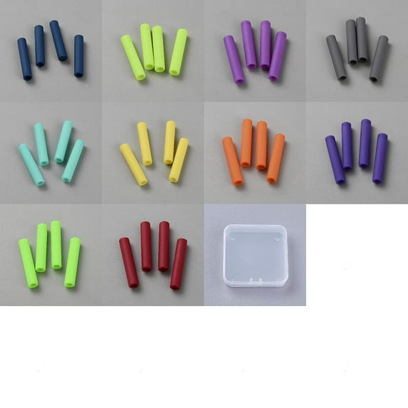 1set 10 sets 10 colors Plastic Aglets for Shoelaces Shoelace Tips Head ...