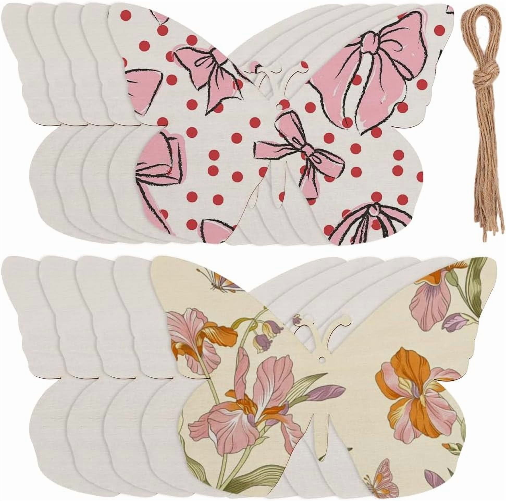 1set 10Pcs 7 x 5 Inch Butterfly Wood Blank Large Wooden Butterfly ...