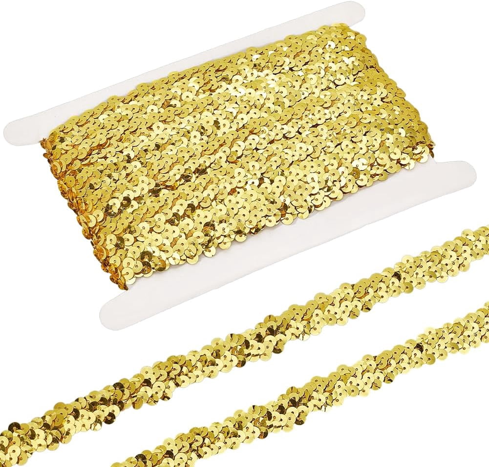 1set 10Yards Ployester Elastic Sequin Trimmings Fish Scale Paillette ...