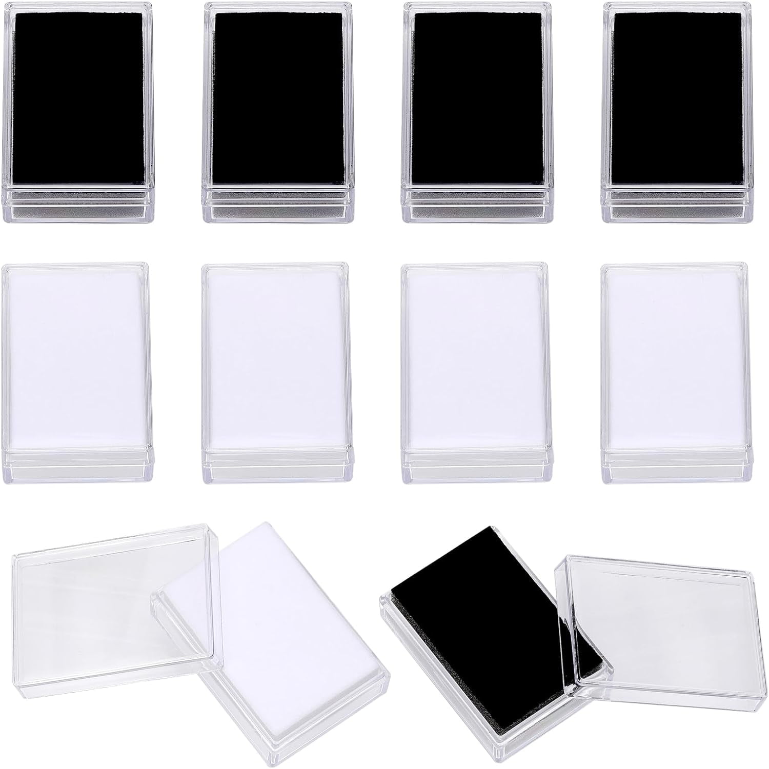 1set 10pcs 2colors Clear box Small Loose Display Case Plastic ...