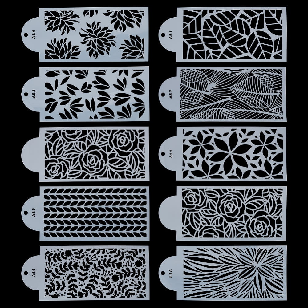 1set 10pcs Cake Embossing Stencil Decorating Cake Side Stencil 3D ...