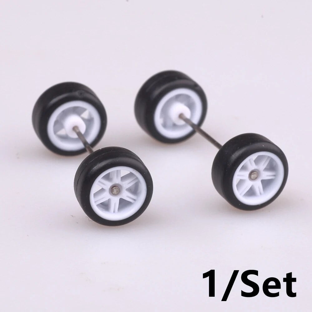 1set 11mm Wheels For 1/64 Scale Alloy Car Models 1/64 Wheels With Tires ...