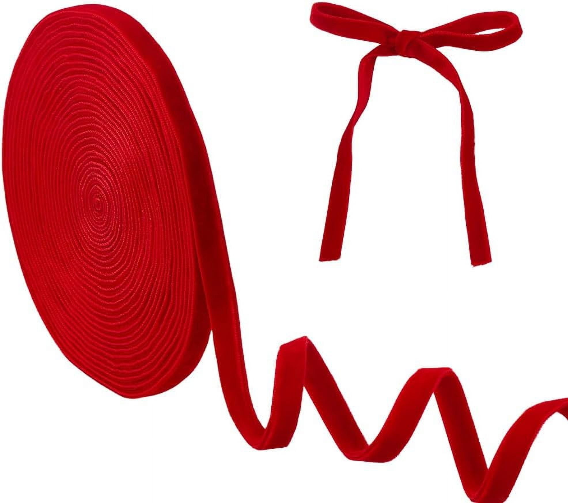 1set 12.5 Yards Double Face Velvet Ribbon 3/8 inch Thin Red Velvet Trim ...