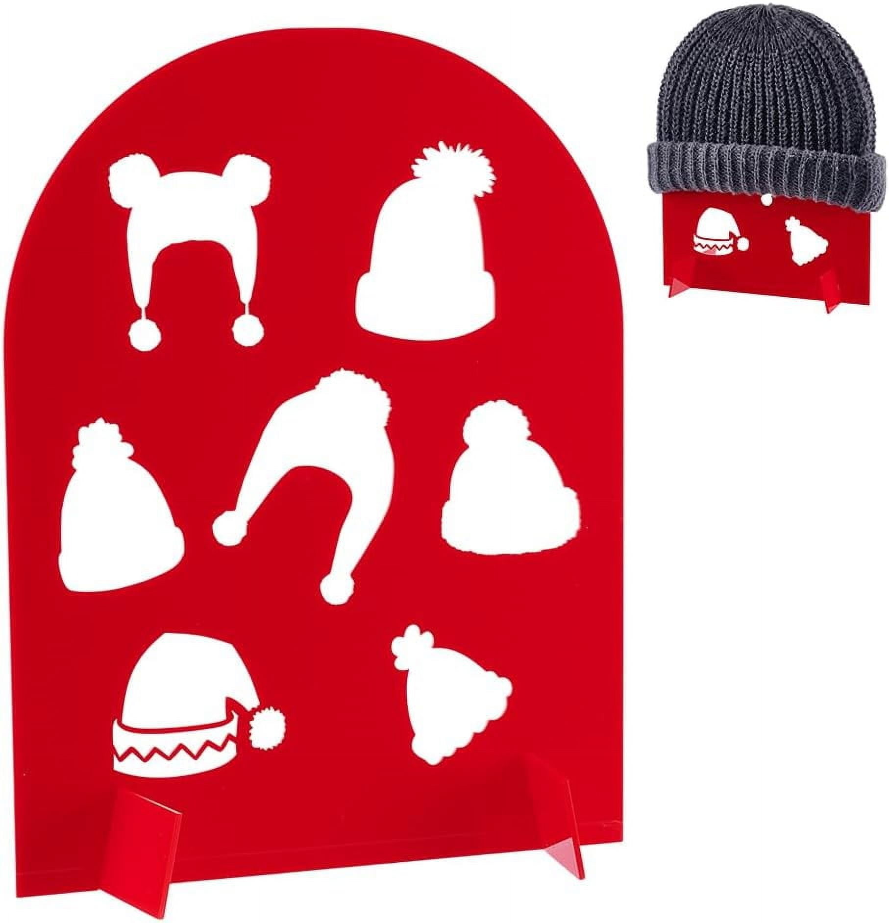 1set 12.6x9.8Inch Red Knitted Hat Blocker Arch Shaped Acrylic Hat Racks ...