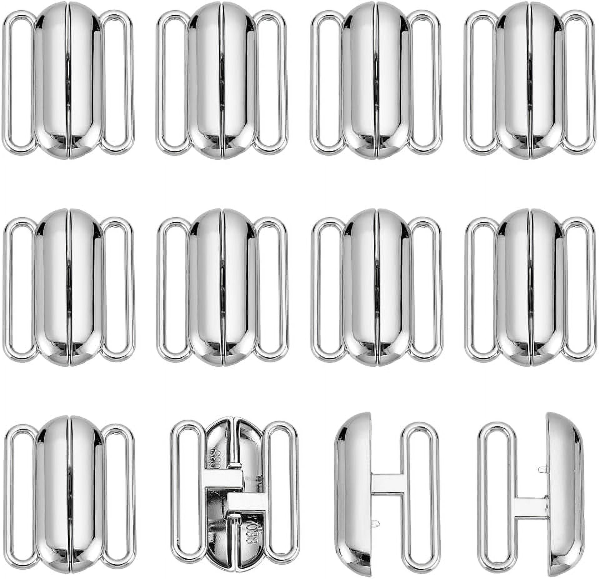 1set 12 Pcs Bra Closure Clasps Front Closing Bikini Clasps Metal Bikini ...