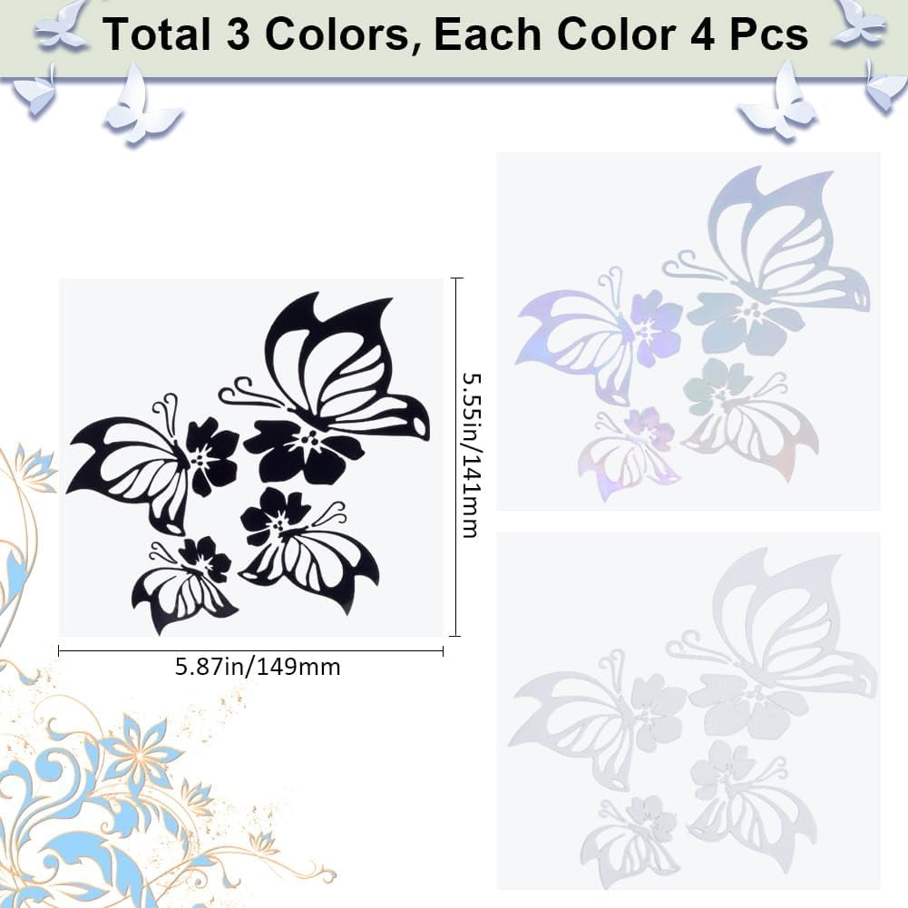 1set 12 Sheets Butterfly Car Decal set Large Car Decals Butterflies ...
