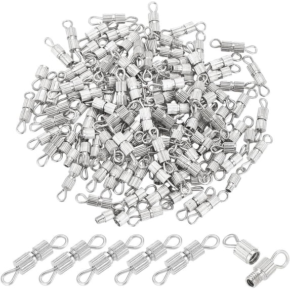 1set 120Pcs Barrel Screw Type Clasp 14mm Column Tube Screw Twist Clasps ...