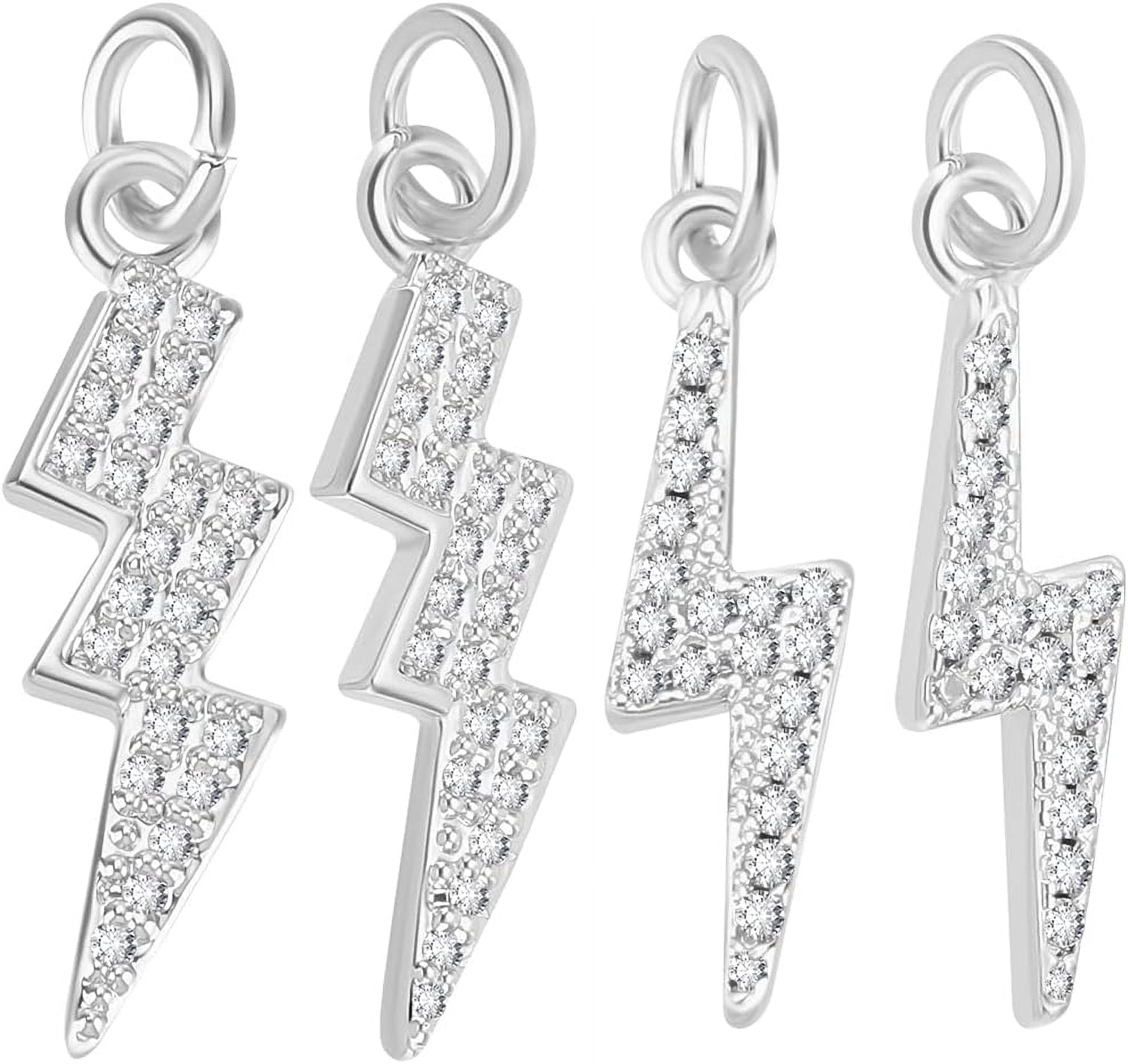 1set 12Pcs 2 Styles Lightning Charms Cubic Zirconia Thunder Dangle ...