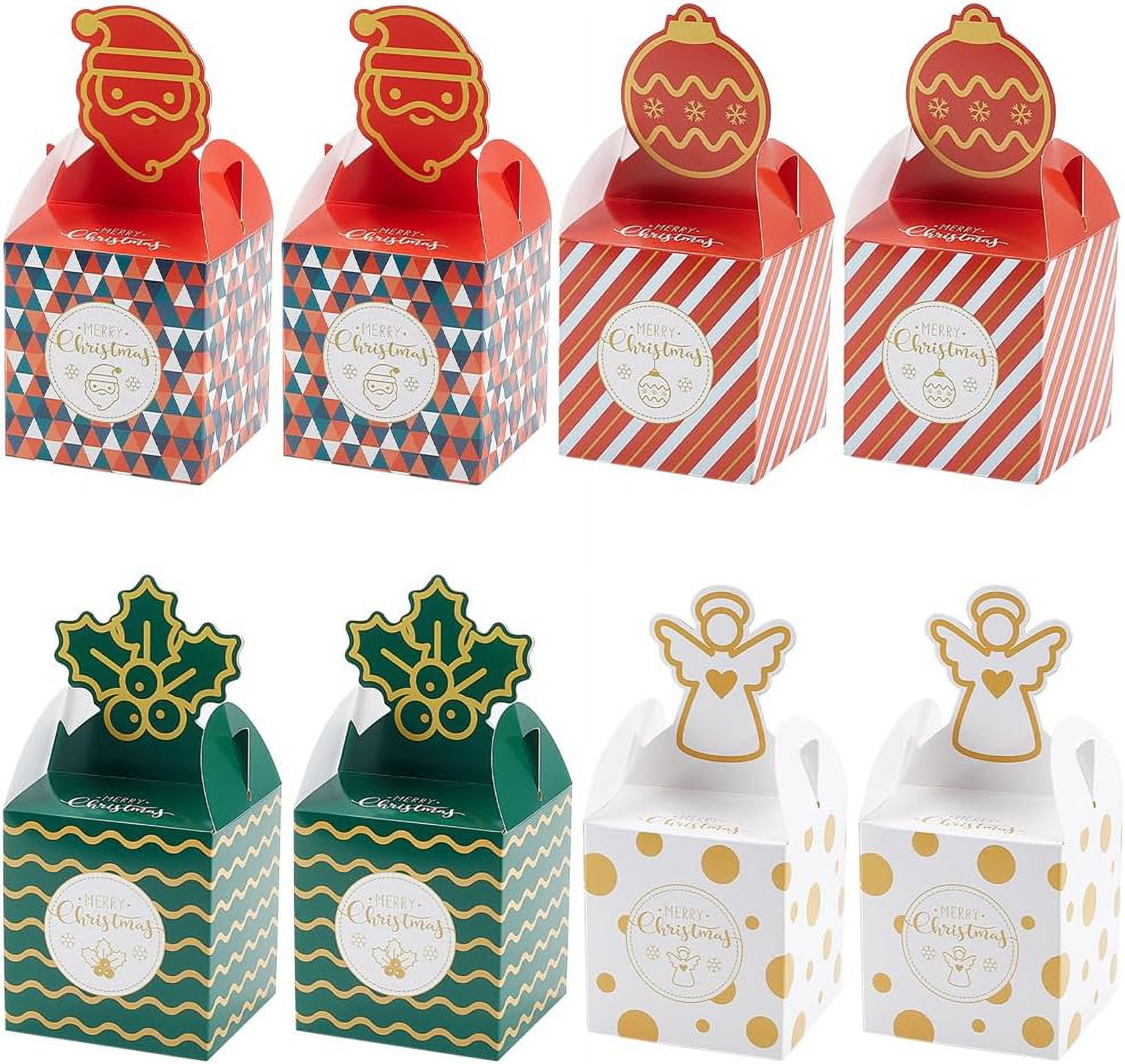 1set 12Pcs 4 Styles House Gift Box Christmas Favor Boxes Small Red ...